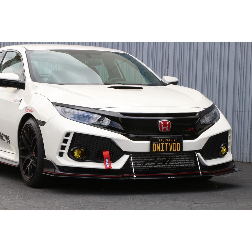 Honda FK8 Civic Type R with OEM Lip Carbon Fiber Front Wind Splitter 2 ...